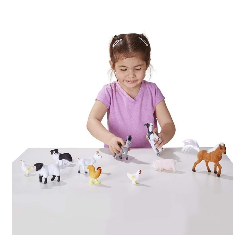 Melissa & Doug Farm Friends 10 Collectible Farm Animals – Playful Panda